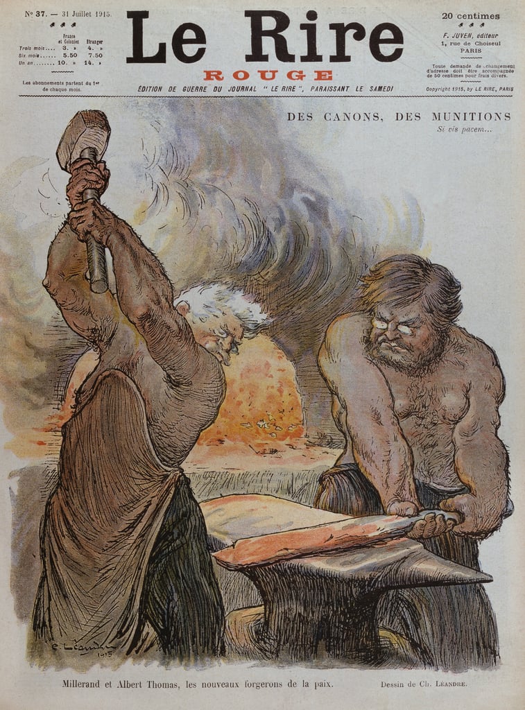 Alexandre Millerand i Albert Thomas jako kowale wykuwający pokój ...