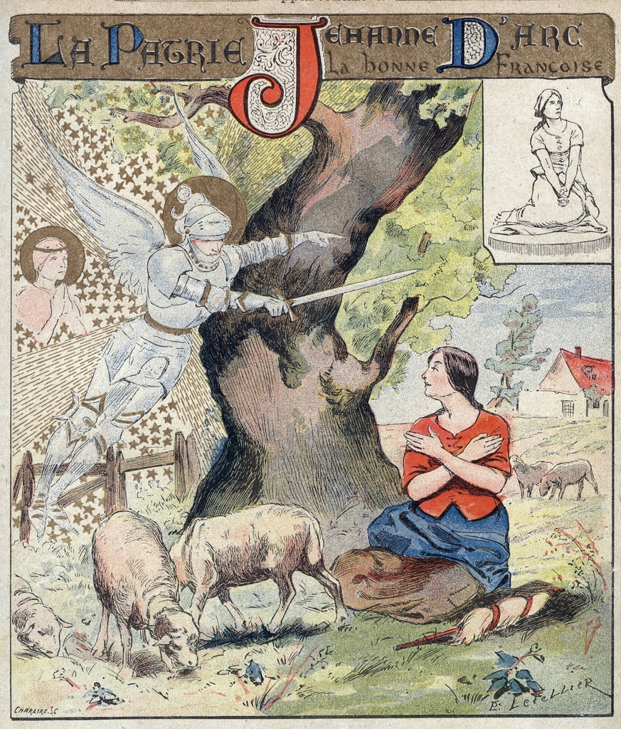 Młoda Joanna d'Arc (1412-1431) wsłuchująca się w głos aniołów ...