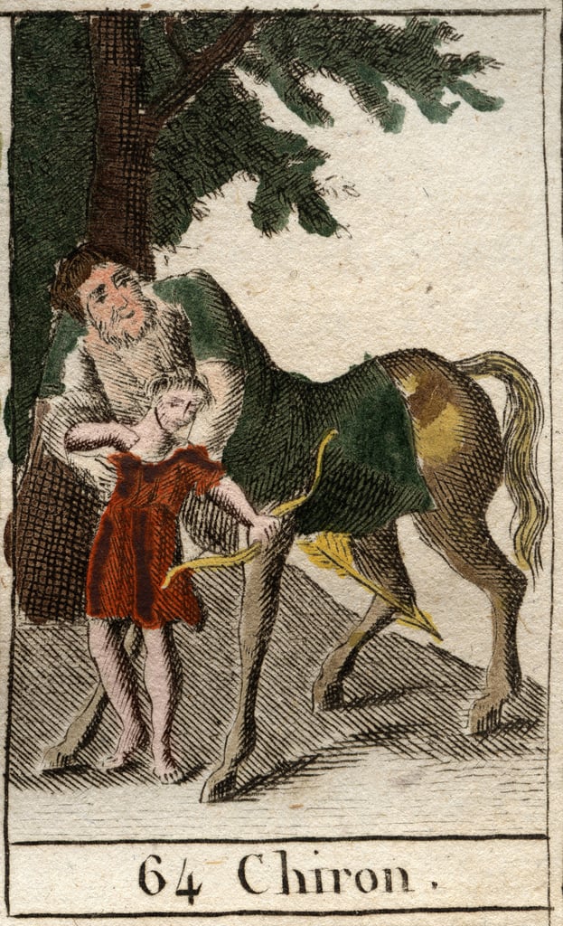 Reprezentacja centaura Chirona, pół człowieka, pół konia, mistrza ...