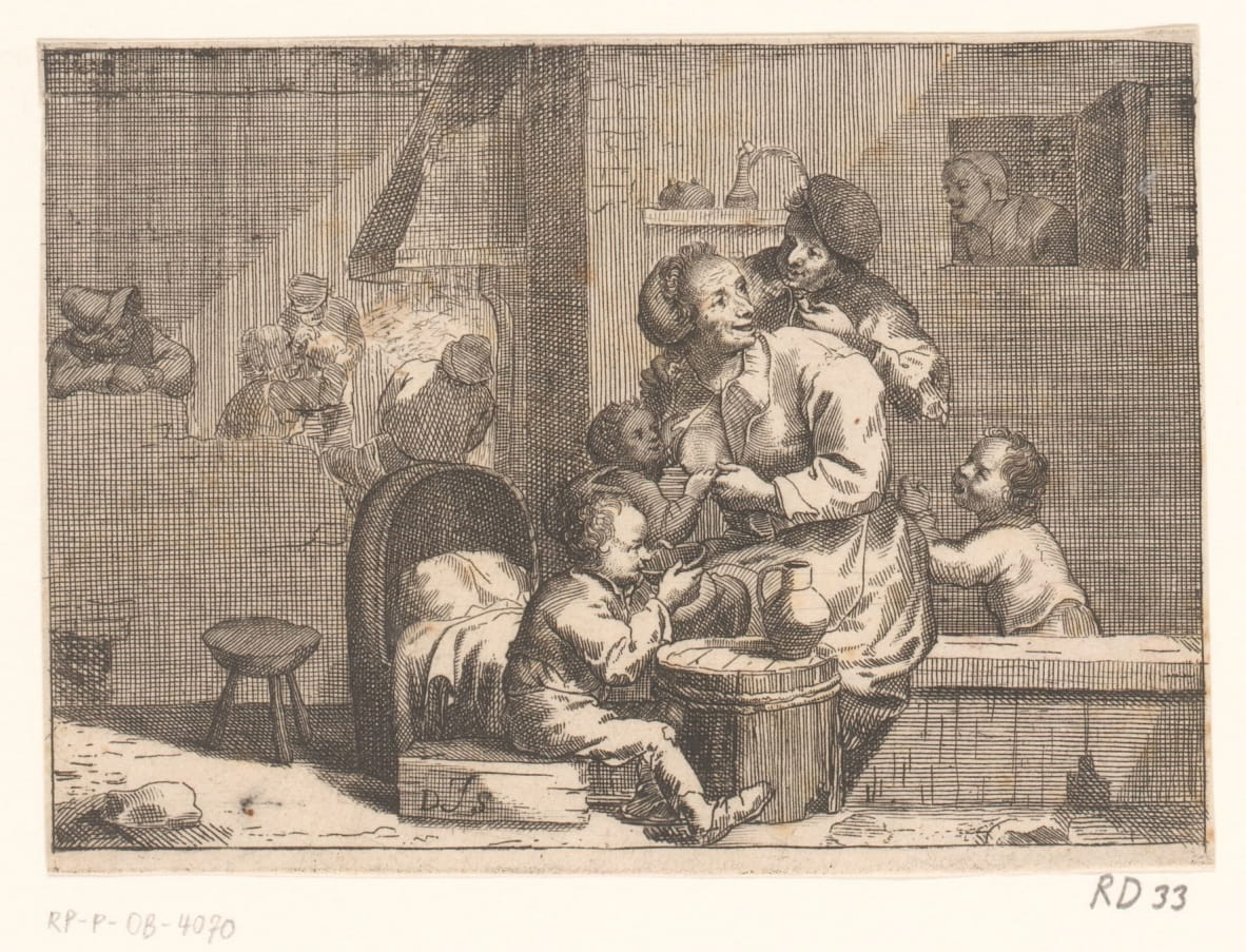 Scena domowa z dzieckiem przy piersi | Jacques Dassonville