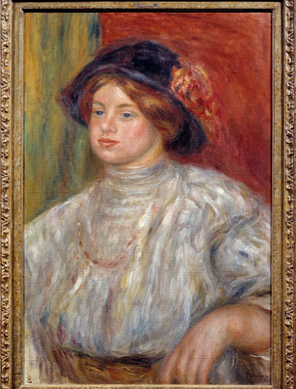 Portret Gabrielle w kapeluszu”” Gabrielle Renard (1879-1959) była ...