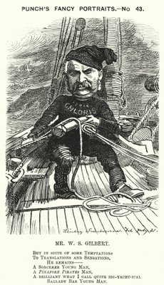 Punch cartoon: W S Gilbert, angielski dramaturg i librecista (grafika)