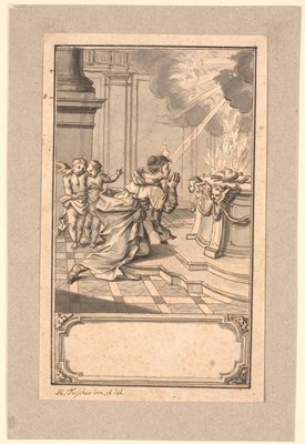 Kobieta klęczy przed ołtarzem, na którym płonie serce